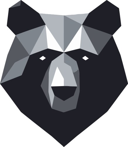 Ferocious bear logo bear face heraldry Royalty Free Vector