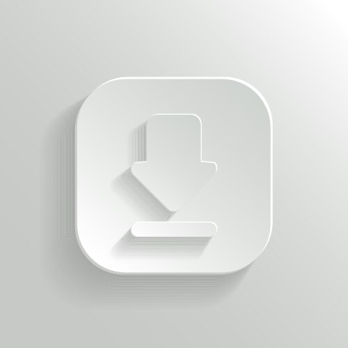 Cloud download icon - white app button Royalty Free Vector