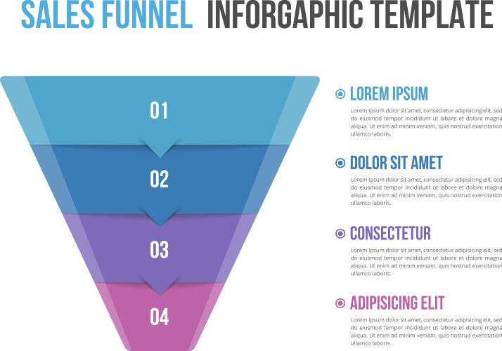 Funnel diagram template Royalty Free Vector Image