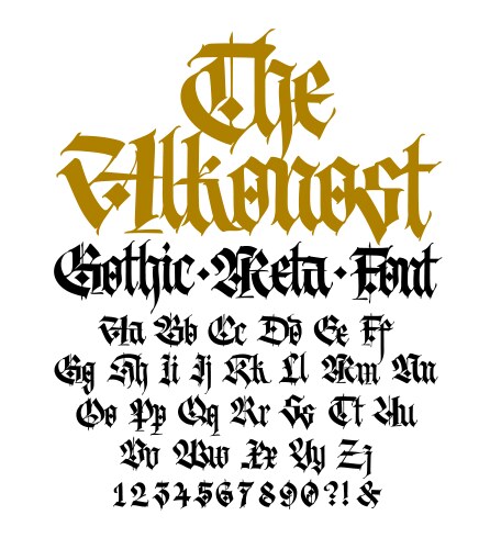 Rock star gothic font Royalty Free Vector Image