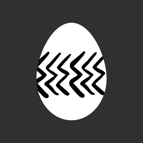 Black and white decorative easter egg Royalty Free Vector