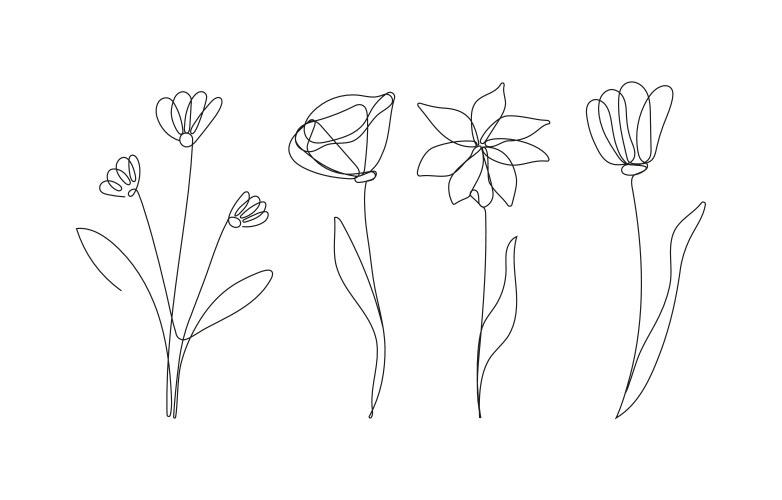 Continuous Line Flower Vector Images (over 9,800)