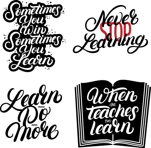 Never stop learning Royalty Free Vector Image - VectorStock