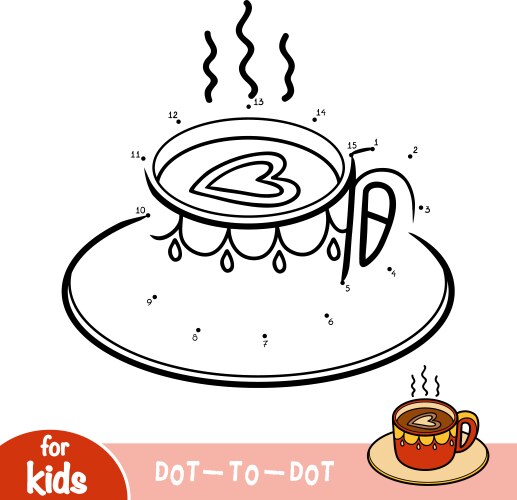 Numbers game education dot to yogurt cup Vector Image