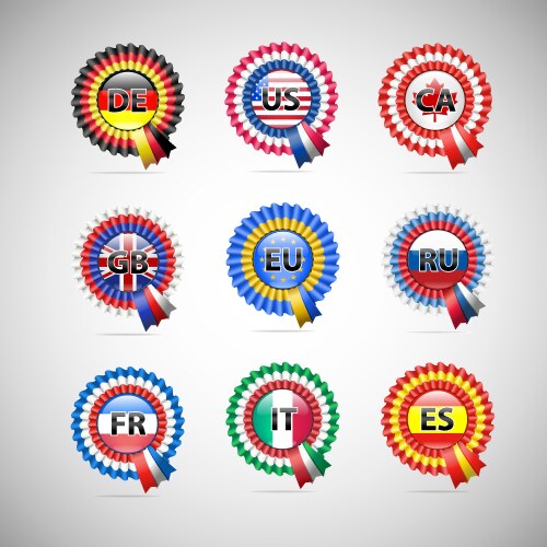 Peace symbol with flags of different countries Vector Image