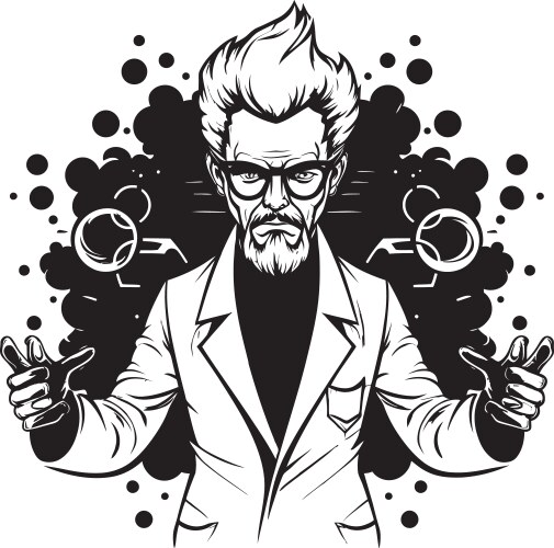 Brainwave burst scientist logo emblem invention Vector Image Brainwave burst scientist logo emblem invention Vector Image