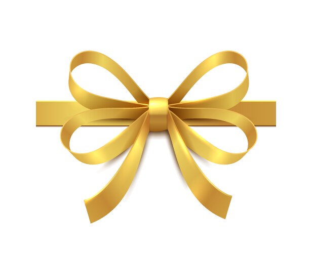 Golden ribbon bow holiday gift decoration Vector Image