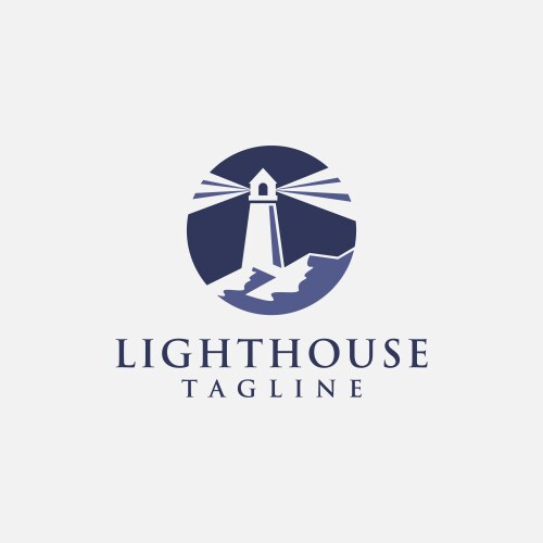 Lighthouse and fountain pen logo design Royalty Free Vector