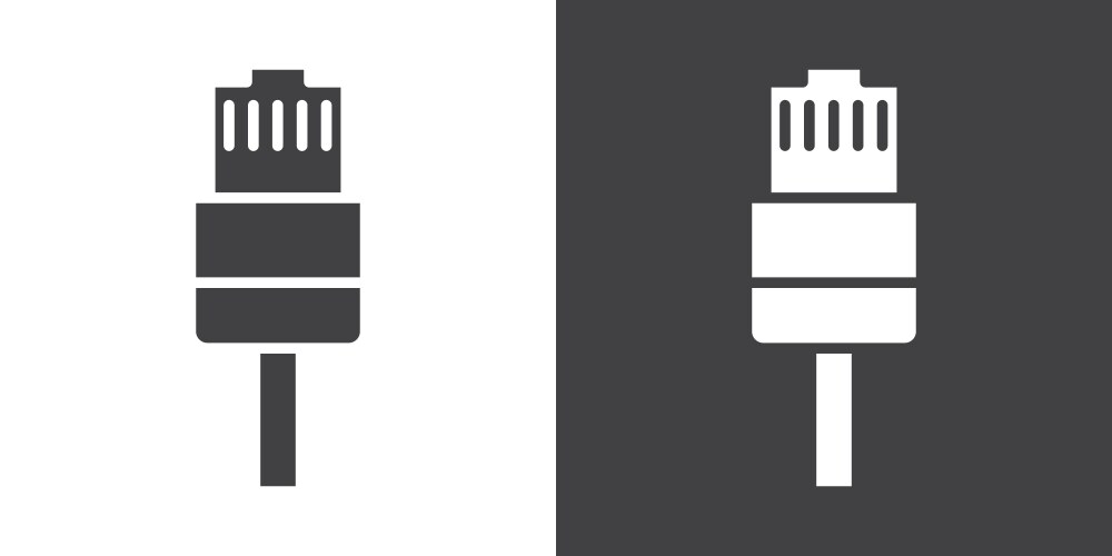 Ethernet cable plug icon set Royalty Free Vector Image