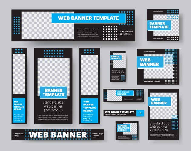 Design standard horizontal web banners Royalty Free Vector