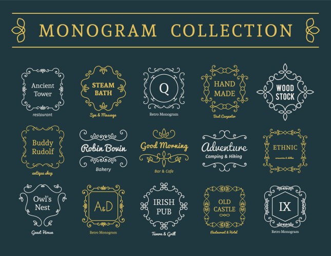 Vintage monogram Royalty Free Vector Image - VectorStock