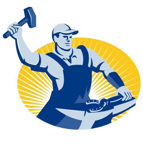 Man with a hammer Royalty Free Vector Image - VectorStock