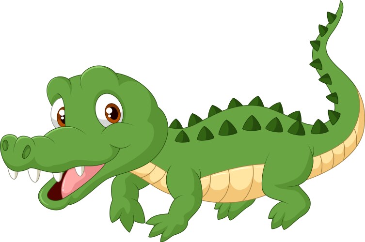 Cartoon green alligator Royalty Free Vector Image