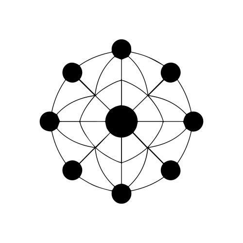 Hub spoke connection network Royalty Free Vector Image