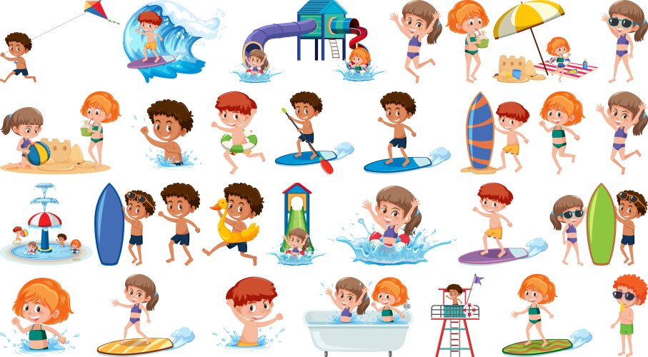 Summer clipart for kids Royalty Free Vector Image