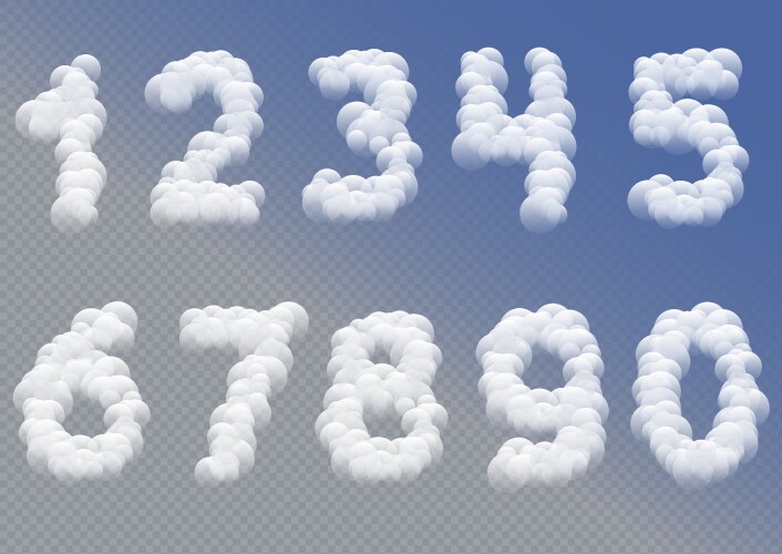 Smoke Font Numbers Vector Images (over 220)