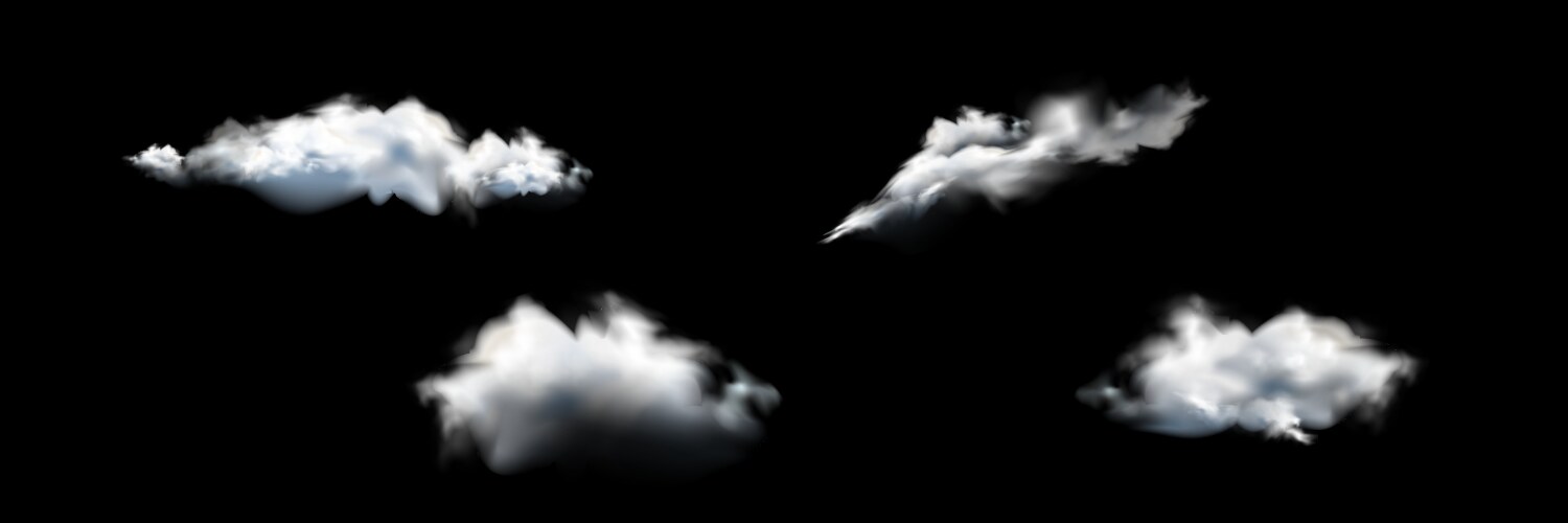 White smoke puff isolated on transparent Vector Image