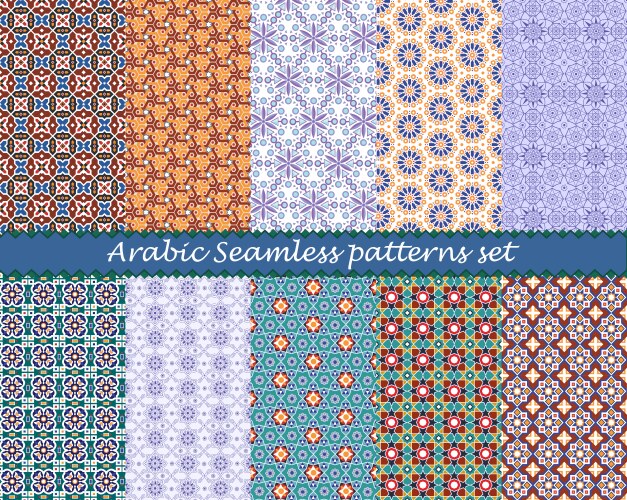 Eastern seamless pattern set Royalty Free Vector Image