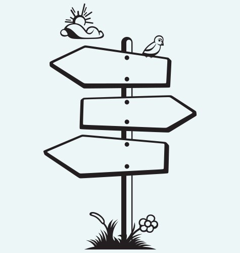 Drawing a tree with wooden arrow signs Royalty Free Vector