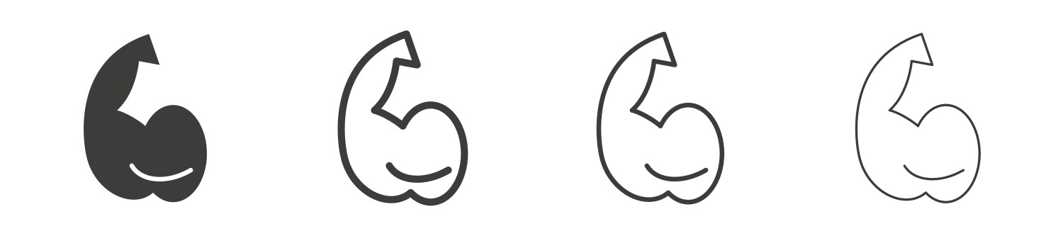 Strong arm icon set on white background Royalty Free Vector