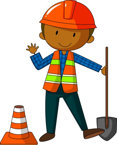 Construction worker profile Royalty Free Vector Image