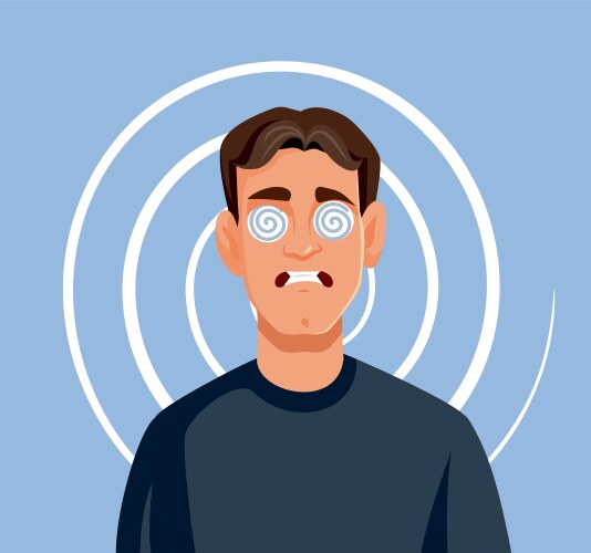 Cartoon man with dizzy stars Royalty Free Vector Image