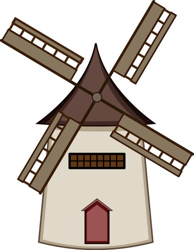 Mill farm set cartoon Royalty Free Vector Image