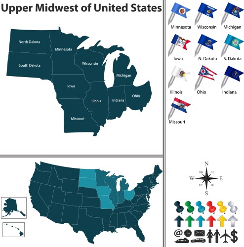 Midwest Map Vector Images (over 200)
