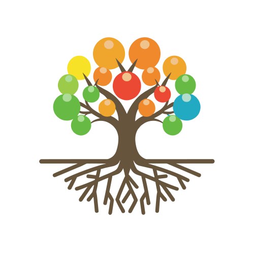 Tree with roots Royalty Free Vector Image - VectorStock