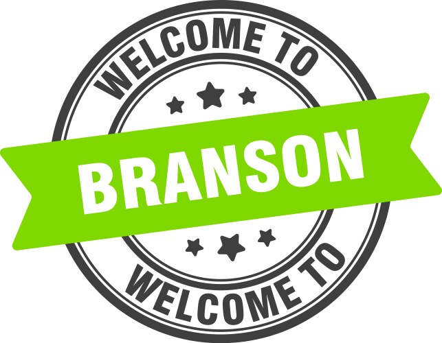 Welcome to branson stamp round sign Royalty Free Vector