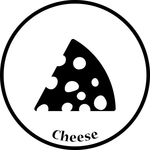 Square cheese block icon representing dairy Vector Image