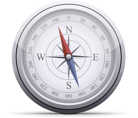 Metal compass on white background Royalty Free Vector Image