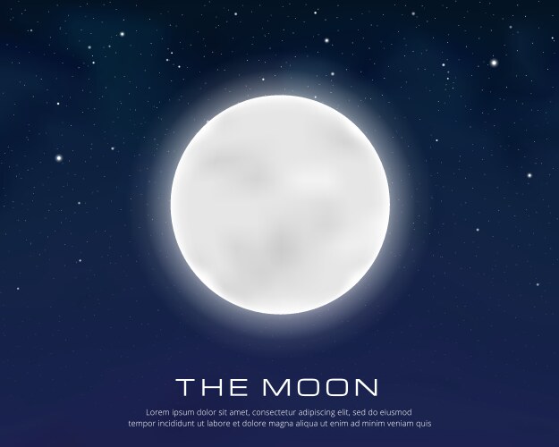 Realistic full moon Royalty Free Vector Image - VectorStock