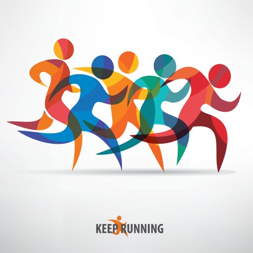 Running athletes symbol sport and competition Vector Image
