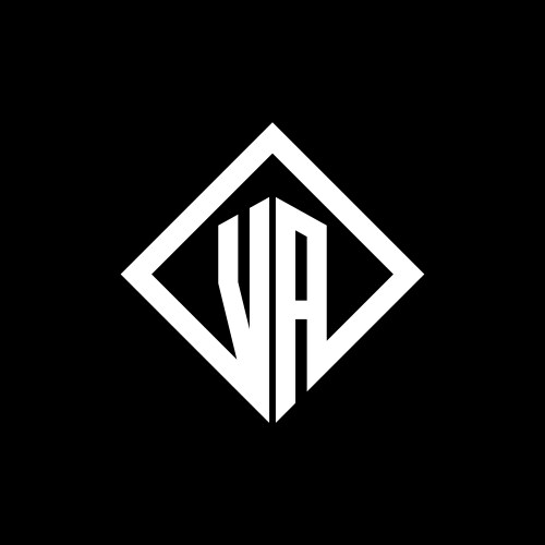 Va logo monogram emblem style with crown shape Vector Image
