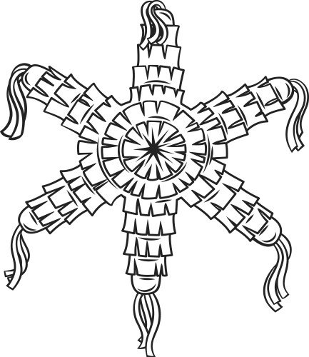 Mexican pinata star-shaped papier-mache item Vector Image