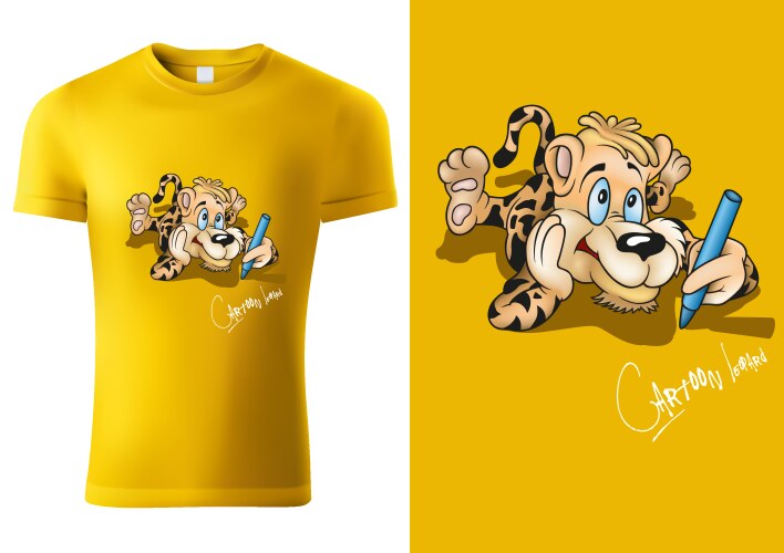 T-shirt design with cartoon animals Royalty Free Vector