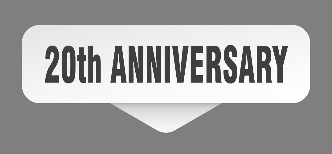 20th anniversary stamp label Royalty Free Vector Image