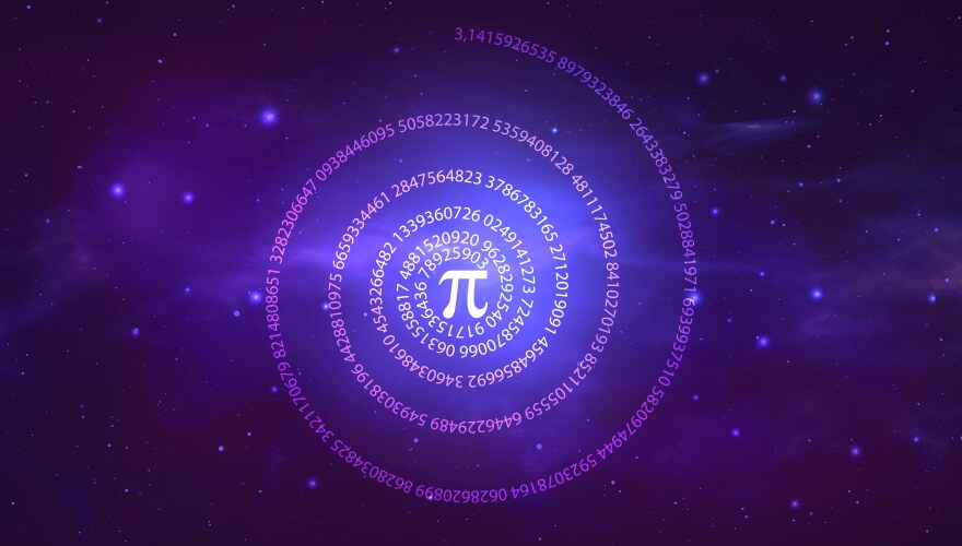 Pi day science space iinfinitely Royalty Free Vector Image
