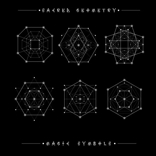 Sacred geometry signs set of symbols and elements Vector Image