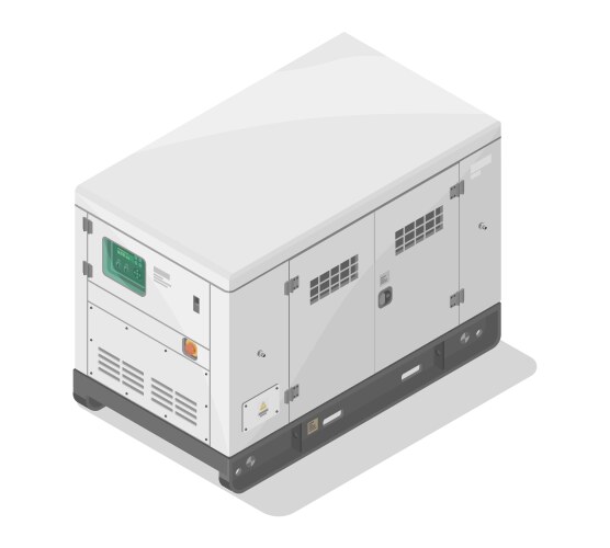 Silent power mobile generators engine motor Vector Image