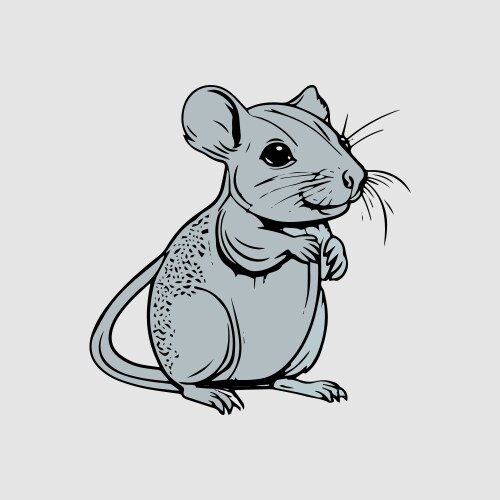 A drawing of mouse with collar around its neck Vector Image