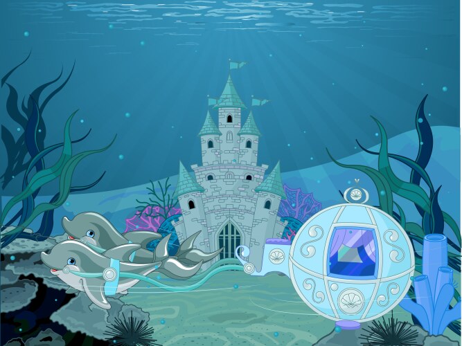 Dolphin carriage Royalty Free Vector Image - VectorStock