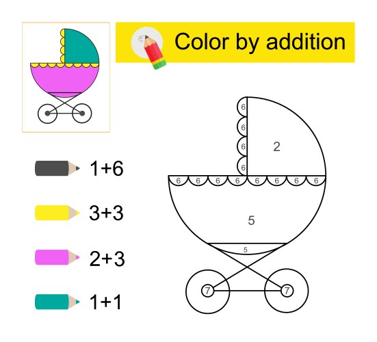 Addition Worksheet for Kids Vector Images (over 5,400)