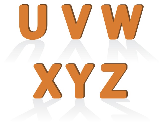 Alphabet made of wooden letters isolated on white Vector Image