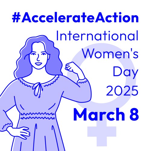 Accelerate action 2025 with hand showing strength Vector Image