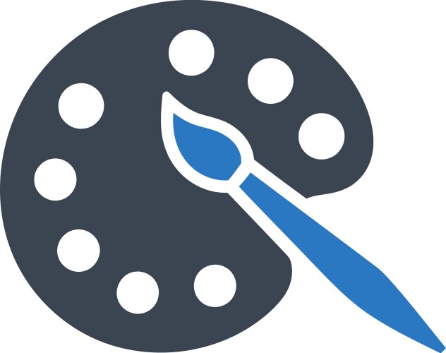 Art palette with brush icon Royalty Free Vector Image