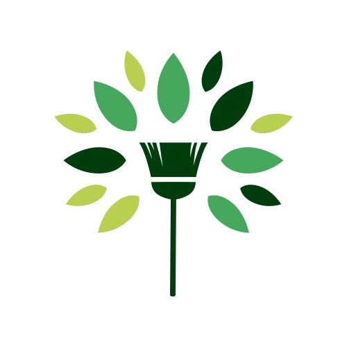 Mop and broom silhouette Royalty Free Vector Image