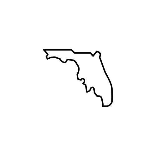 Florida map icon set miami state cutout Royalty Free Vector