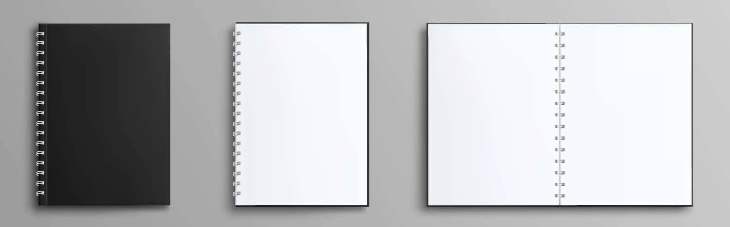 Spiral notepad mockup Royalty Free Vector Image